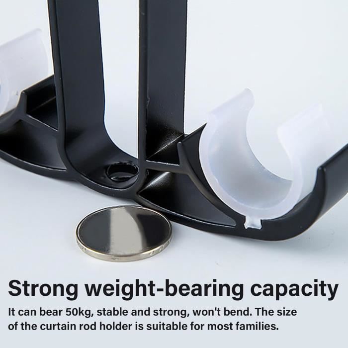 4 Pièces Supports Pour Tringles À Rideaux Doubles Tringle À Rideau En Métal Robuste Support De ...