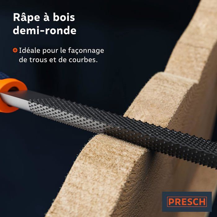 Presch Jeu de limes métal et bois 6 pcs. - Kit de limes plus râpe demi ...