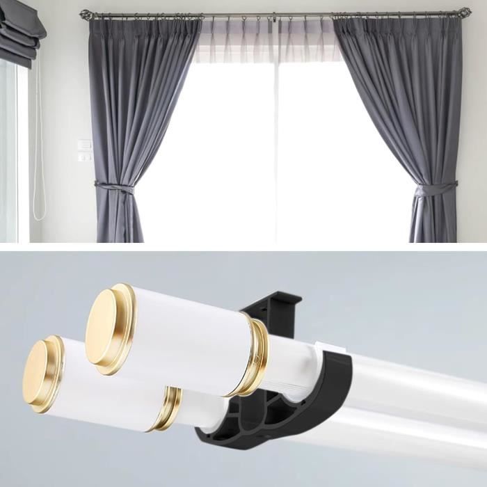 4 Pièces Supports Pour Tringles À Rideaux Doubles Tringle À Rideau En ...