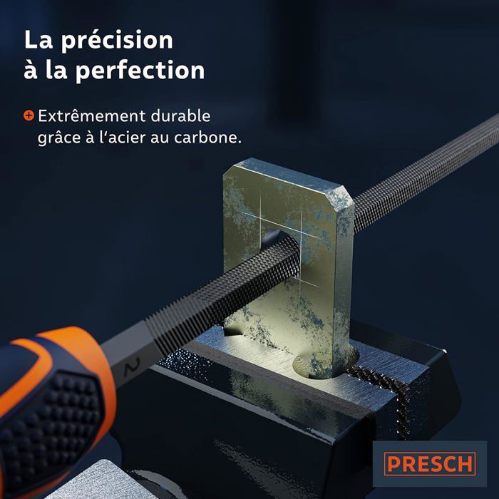 Presch Jeu de limes métal et bois 6 pcs. - Kit de limes plus râpe demi ...