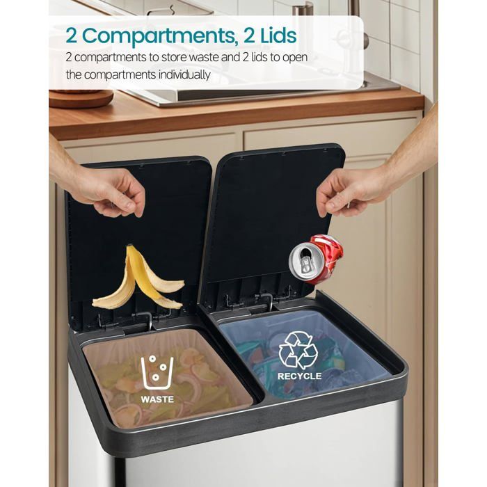 Poubelle Cuisine Tri Selectif 2 Bacs