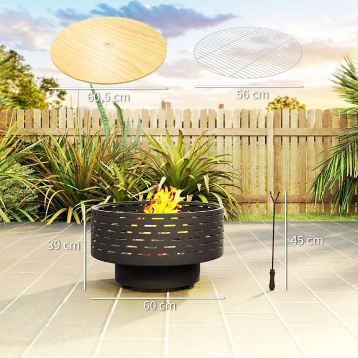 Brasero Exterieur CDISPLAY pour Jardin Terrasses barbecue-60x60x39cm ...