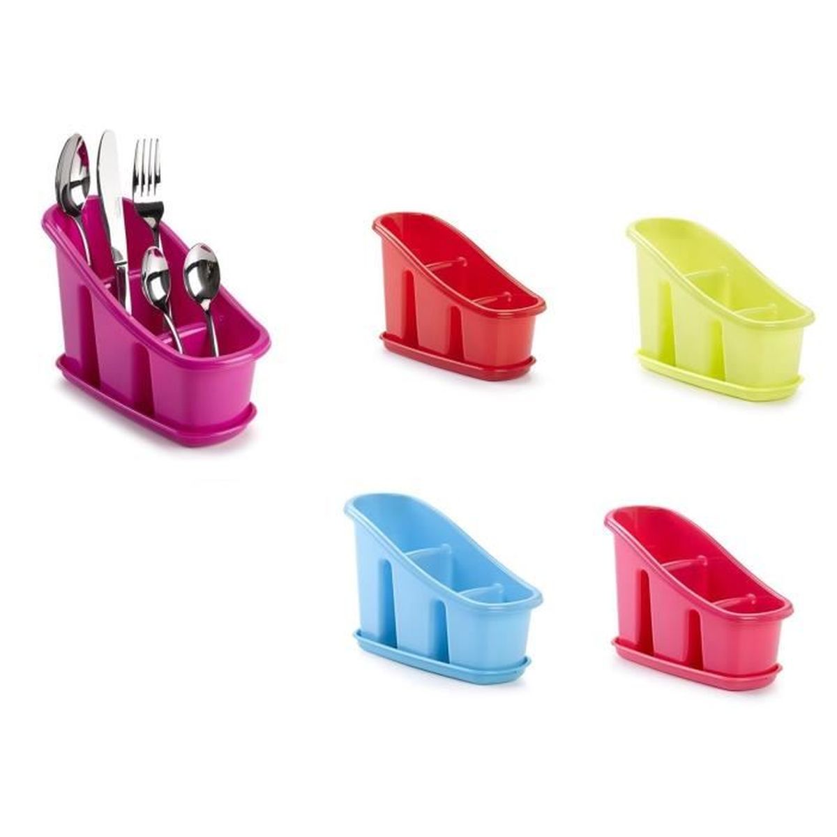 Porte-Couverts 3 Compartiment en Plastique Égouttoir à Couverts avec ...