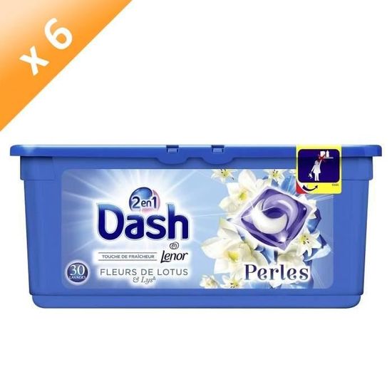 DASH Lessives 2en1 - Fleurs de lotus et lys - 30 capsules - Lot de 6 ...