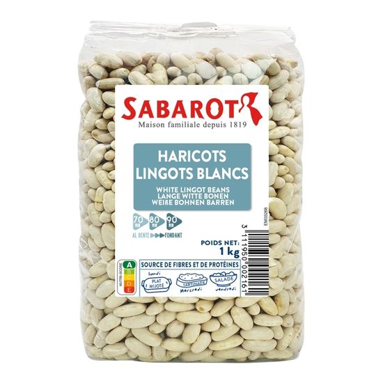 Haricots lingots blancs sachet de 1kg Sabarot - Cdiscount Au quotidien