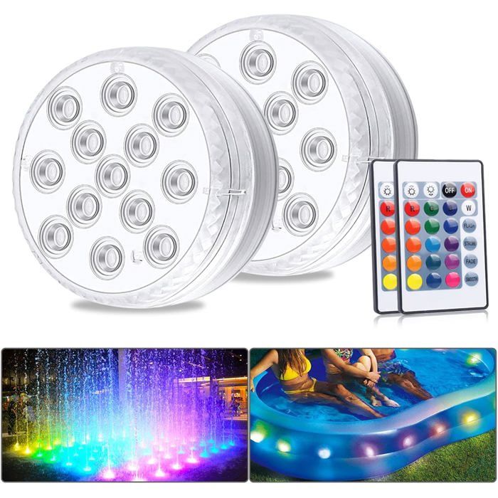 Submersible LED Light,Waterproof IP68,13 LED Pool Light with Remote ...