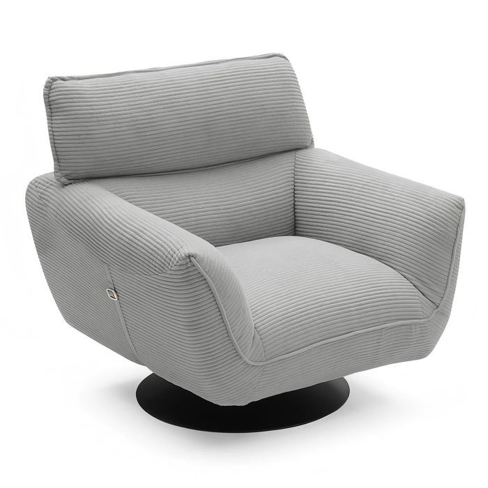 Fauteuil pivotant moderne avec dossier réglable Ghislain Velours côtelé ...