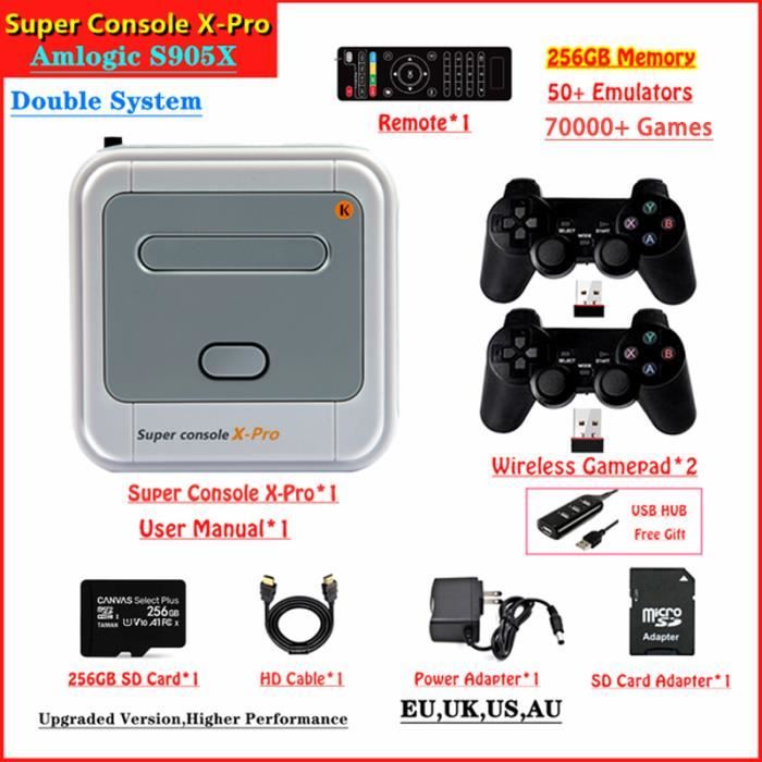 Sans fil X-Pro 256 Go - Console de jeux vidéo Super Pro S905X avec WiFi ...