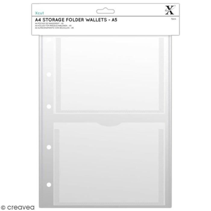 Pochettes de rangement - Xcut - A4/A5 - Transparentes - 5 pcs - Mixte ...