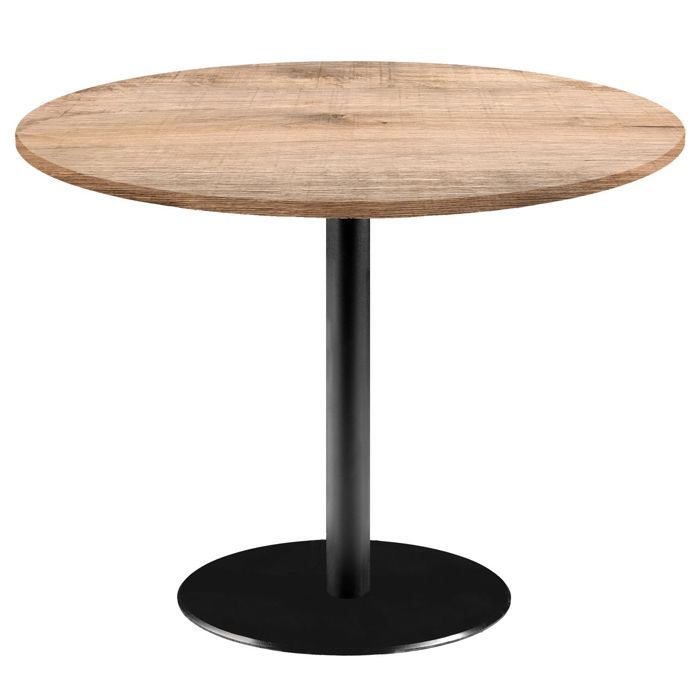 Table ronde Ø 120 cm - modèle Rome bois tanin naturel - Cdiscount Maison