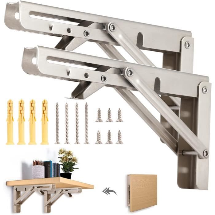 AJW-Console pliante robuste 300 mm Charnière pliante Lot de 2 supports ...