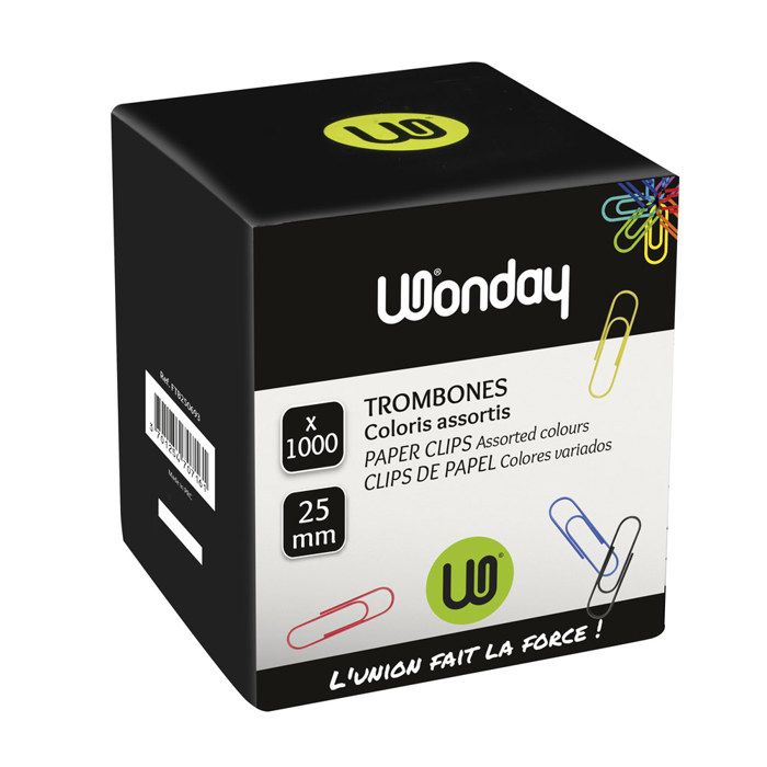 Boîte de 1000 trombones couleur 25mm - Cdiscount Beaux-Arts et Loisirs ...