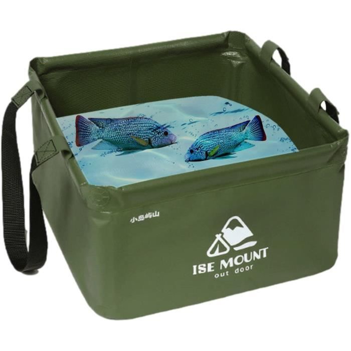 Bassin de pêche carré pliable avec lavabo - N5858 - Vert militaire ...