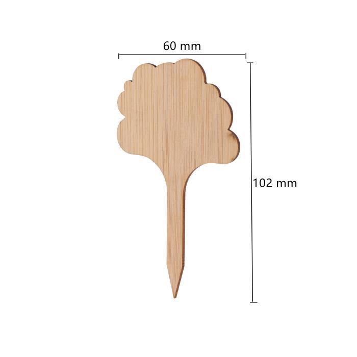 Marque-plante,Étiquettes de jardin en bois de bambou, 2 pièces ...
