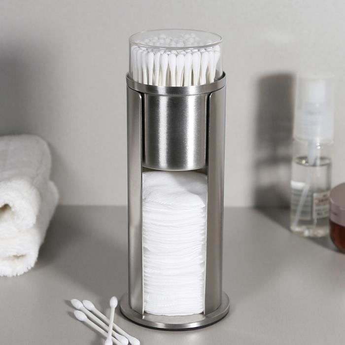 Coffret maquillage - Inox - Boîte de rangement - 20x8x8cm - Porte-coton ...