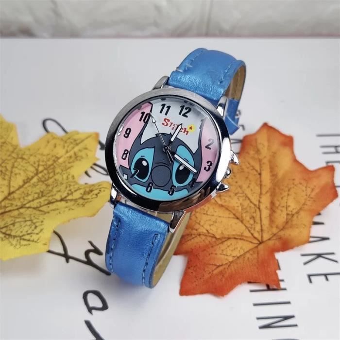 Montre stitch enfant ado kawaii lilo bracelet bleu simili cuir cadeau ...