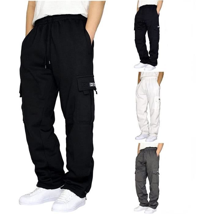 Pantalon de sport homme - Jogging cargo slim fit - Noir - Fitness ...