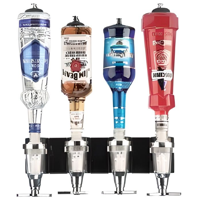 Support mural pour bouteilles - PEARL - 4 bouteilles - Doseur 4 cl ...