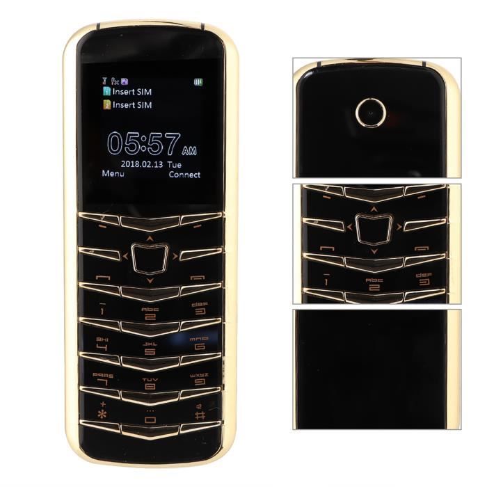 Qiilu Téléphone V03 Dual SIM Metal Mirror Small Screen Mobile Phone ...