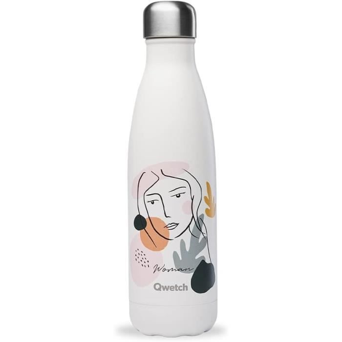 Qwetch - Bouteille Isotherme Woman 500ml - Gourde Nomade Inox - 24h ...