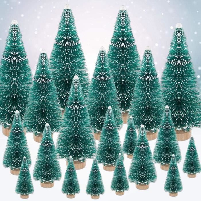 35 Pcs Mini Sapin de Noël Artificiel Sapin de Noël Miniature 4 Tailles ...