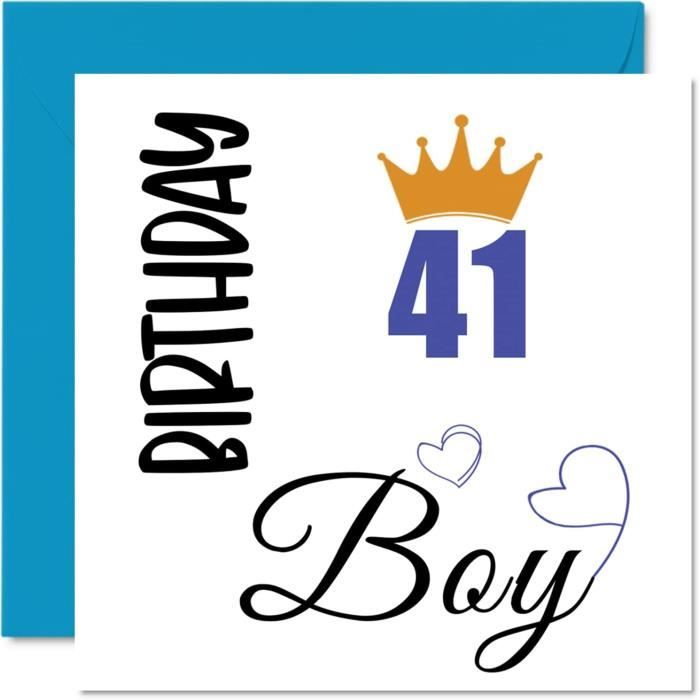 Carte D'Anniversaire De 41 Ans Pour Homme \ Carte D'Anniversaire Pour ...