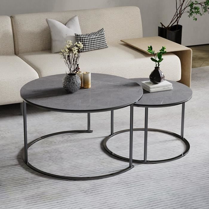 Unho Table Basse Gigogne Ronde Tables Gigognes De Salon Table Dappoint