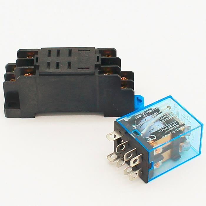 Relais dpdt 12v dc 24v dc, 110v ac 220v v ac LY2N à usage général avec ...