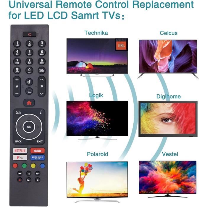 RC43137P Télécommande universelle pour téléviseur intelligent Luxor ...