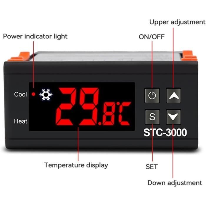Thermostat Numérique Stc-3000 Led, Régulateur De Température, Relais De Chauffage Et De ...