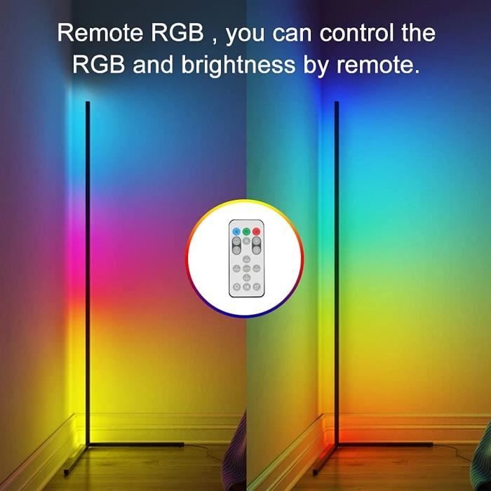 Tuya Wifi Smart Life RGB LED Lampadaire d'angle Arrière-plan Ambiances Lampe Living Lampadaire ...