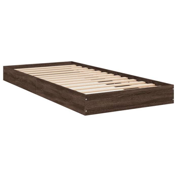 Cadre de lit - VIDAXL - 75x190cm - Chêne marron - Bois d'ingénierie - 1 ...