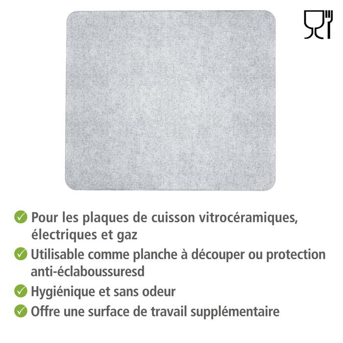 Plaque de protection cuisson - WENKO - 3 en 1 - Verre trempé - 50x56 cm ...