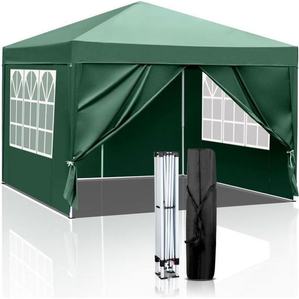 Tonnelle Pliant 3x3 m, Tonnelle de Jardin Imperméable avec 4 côtés, 4 ...