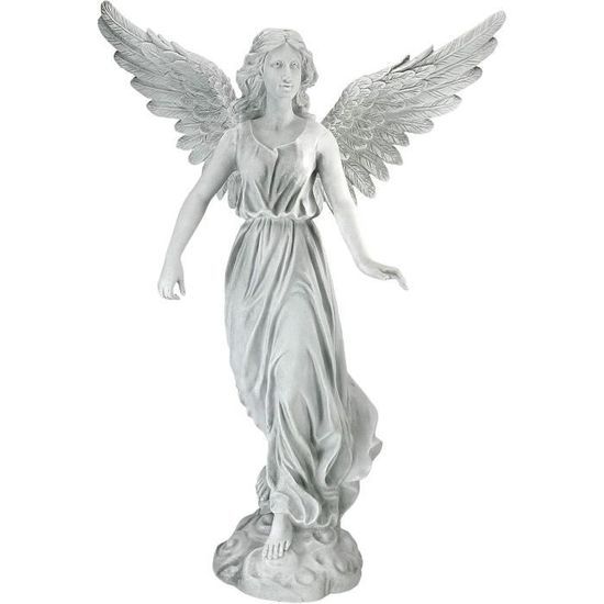 Statue - Design Toscano - Ange de la patience - Résine - Blanc Cassé ...