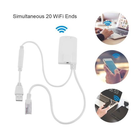 Pwshymi Répéteur WiFi 300Mbps Pont WiFi USB - 20 WiFi Simultanés - Recherche Auto Hotspot ...