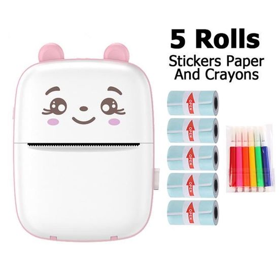 IMPRIMANTE,PINK PLUS 5 STICK--MINI imprimante thermique Portable sans ...