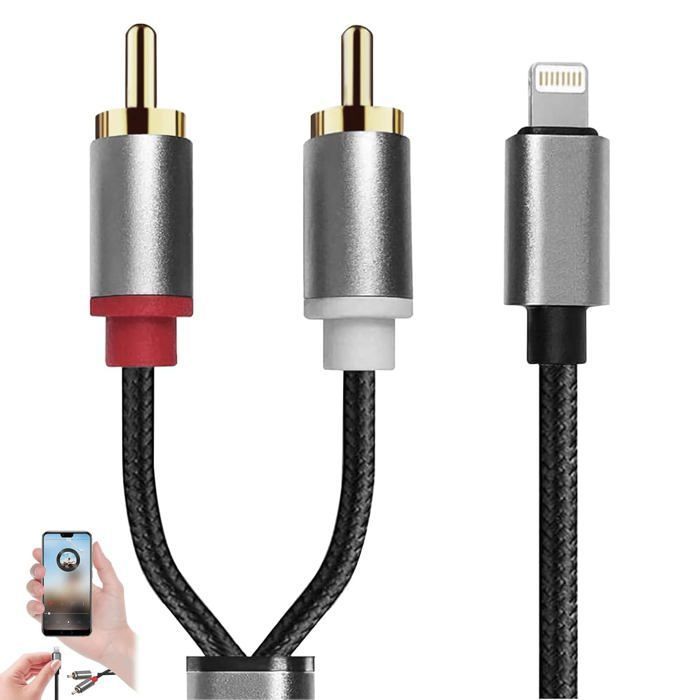 Cable RCA,Cable Lightning Vers RCA Audio Compatible iPhone iPad ...