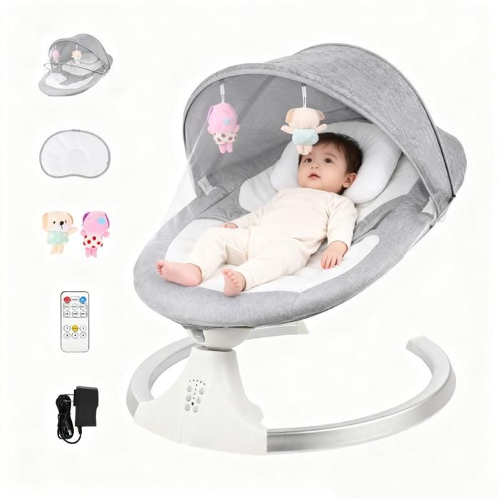 Balancelle Bebe Electrique avec Télécommande, Arche avec Jouets, 5 ...