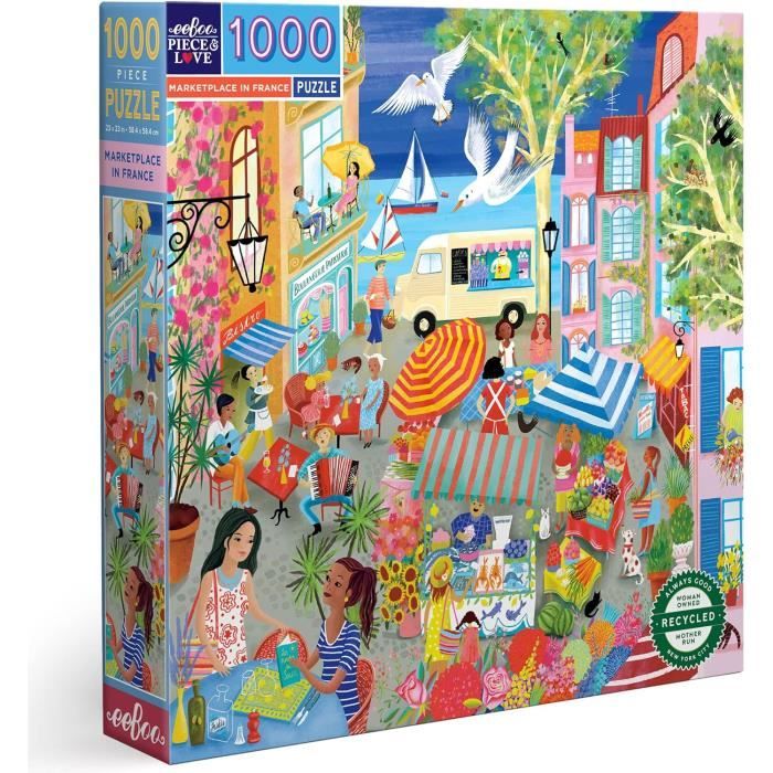 1000 Pièces – Place De Marché En France Carton Recyclé-Puzzle Adulte De ...