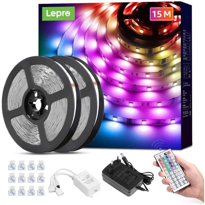 ROVLAK Ruban LED 10M RGB Bande LED Bluetooth APP Control Synchron r ...