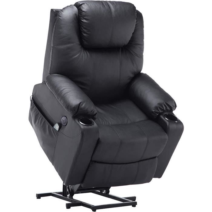 Fauteuil De Relaxation électrique Mcombo Noir Avec Massage Et