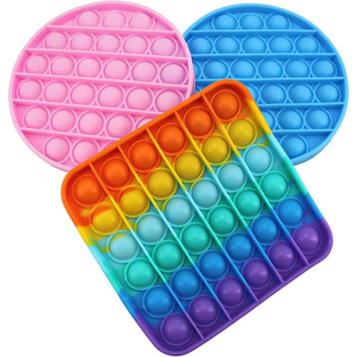 Pop it carre anti stress - jouets fantaisie et gadgets - popit lot 3 ...