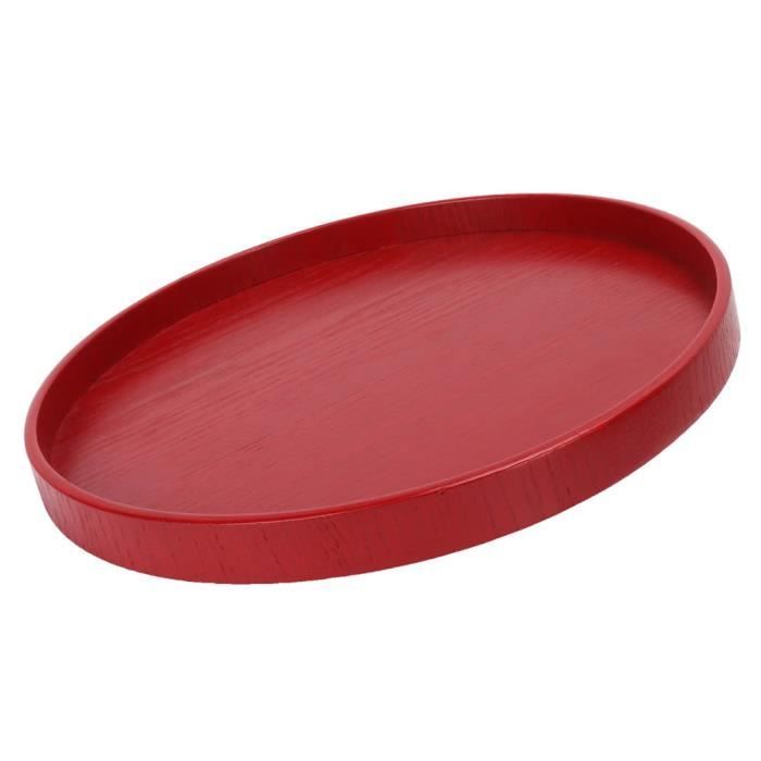 Tbest Plateau de nourriture Assiette en Bois Ronde Rouge Plateau à ... Tbest Plateau de nourriture Assiette en Bois Ronde Rouge Plateau à ...