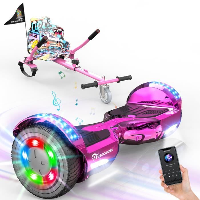 EVERCROSS Hoverboard Gyropode 6.5 pouces Rose Hoverkart Hip-rose auto ...