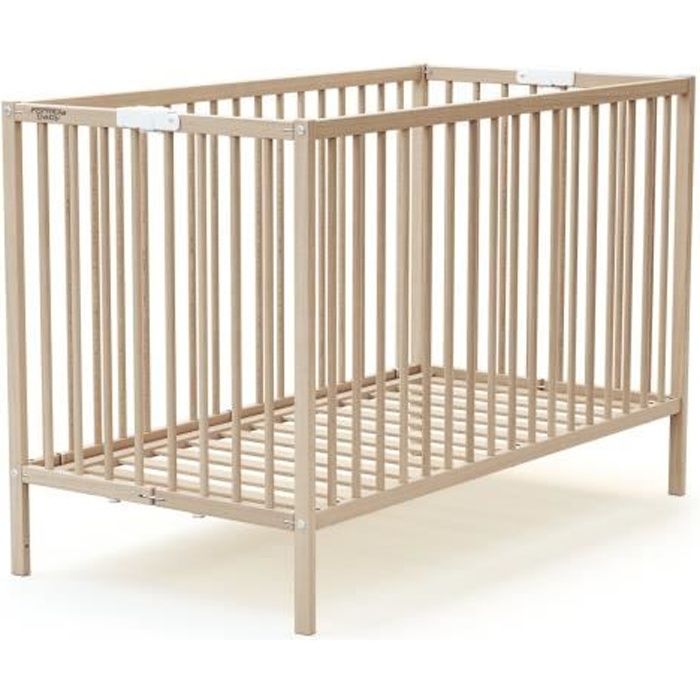 Lit Pliant Brut - FORMULA BABY - 60 x 120 cm - Bois - Lit à barreaux ...