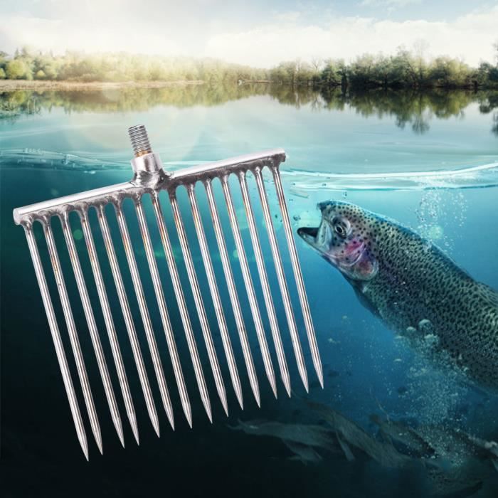 Lance de pêche - GAROSA - Acier inoxydable - 15 broches - Compacte ...