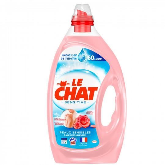 LE CHAT Sensitive douceur de rose Lessive liquide 60 lavages - bidon de ...