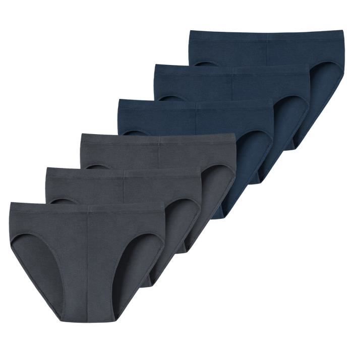 Uncover by Schiesser Slips Hommes Basic lot de 6 Bleu / gris - Cdiscount Prêt-à-Porter