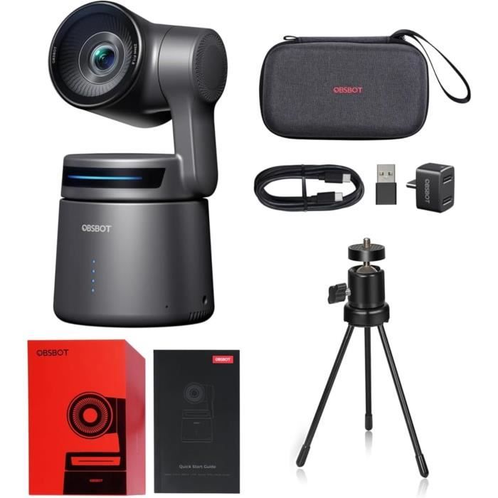 OBSBOT Tail Air Combo avec Tripod,Tail Air 4K NDI PTZ Webcam,Suivi ...